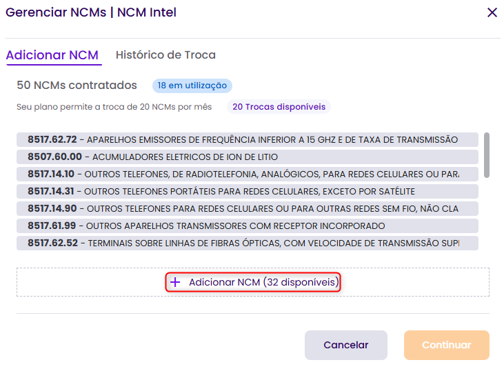 Como cadastro uma NCM?